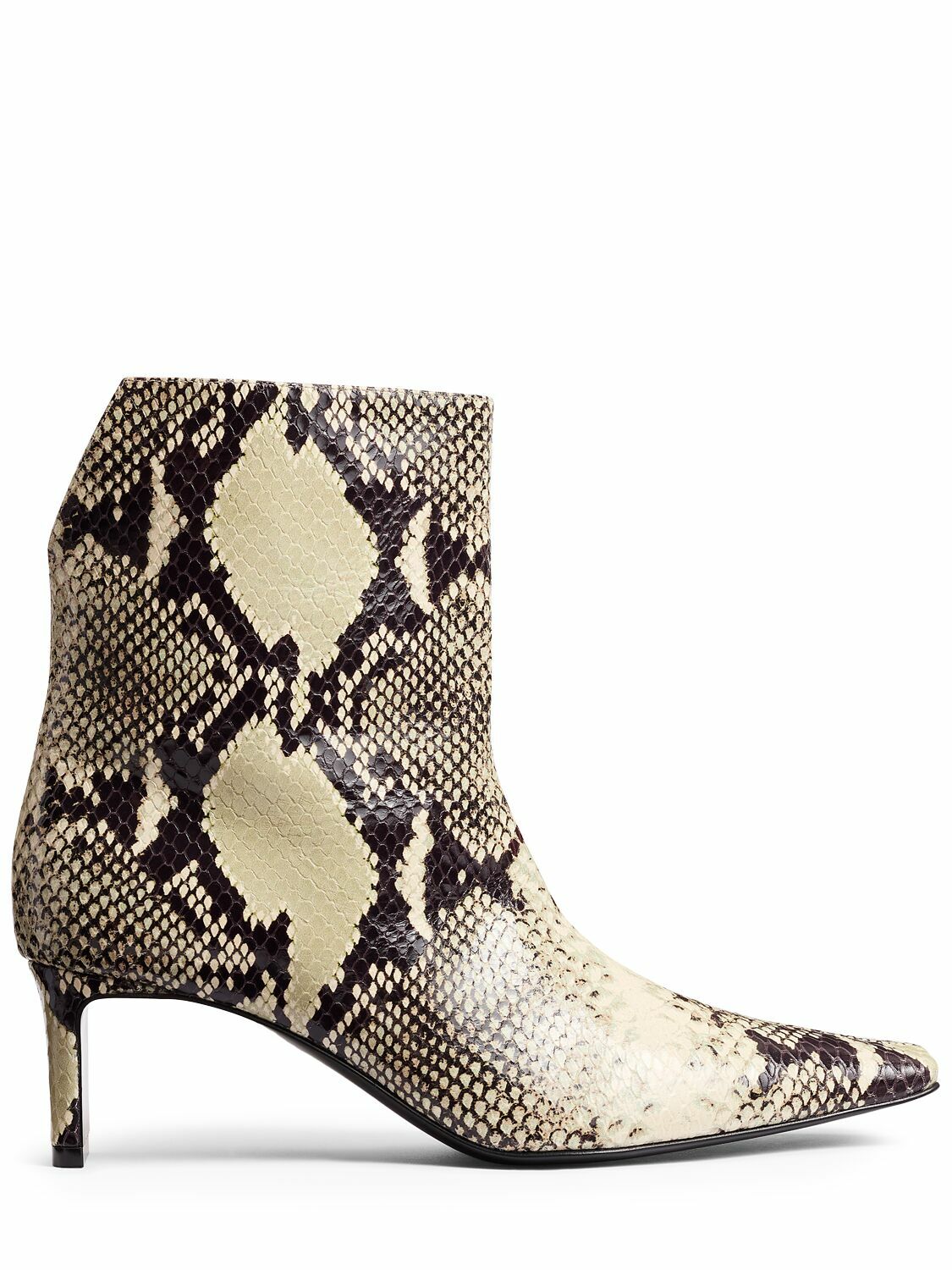 KHAITE 55mm Ona Python Embossed Leather Booties Khaite