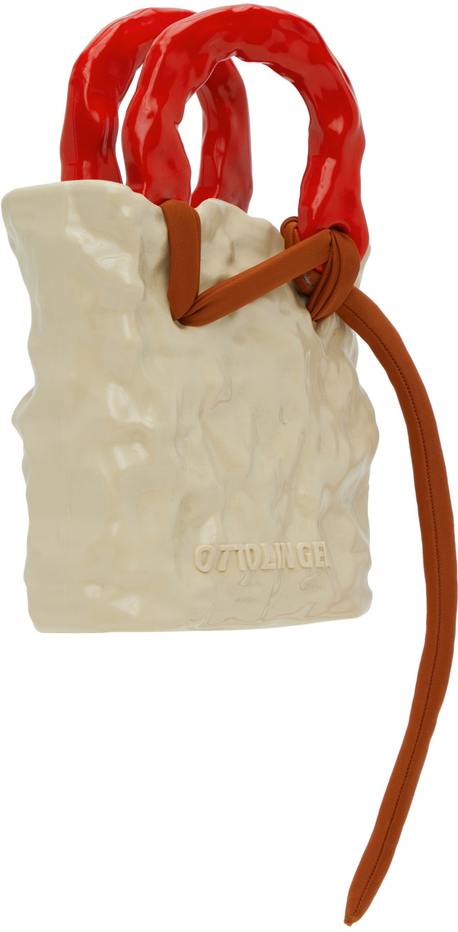 Ottolinger SSENSE Exclusive Beige & Red Signature Ceramic Bag Ottolinger