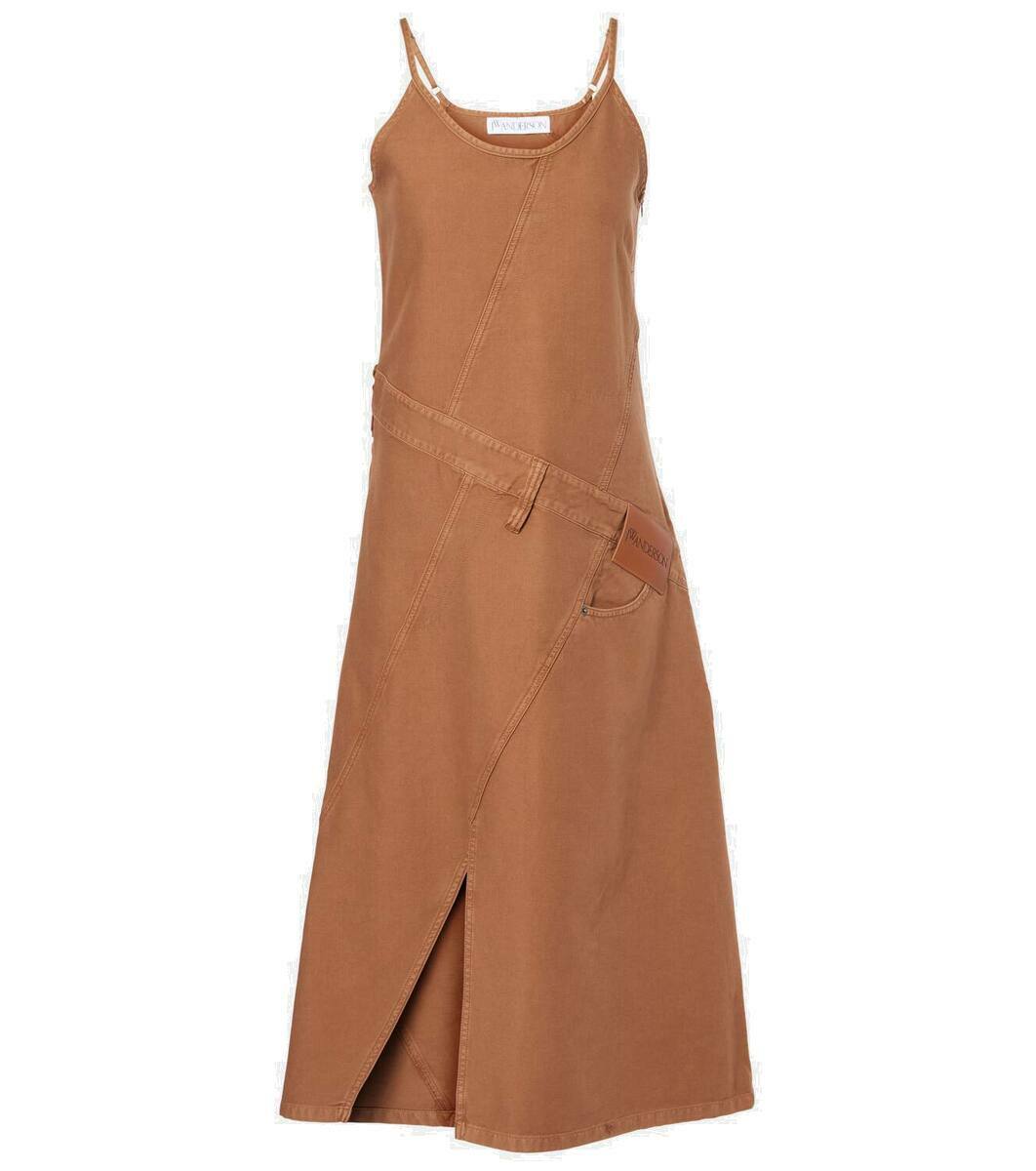 JW Anderson Logo asymmetric cotton midi dress JW Anderson