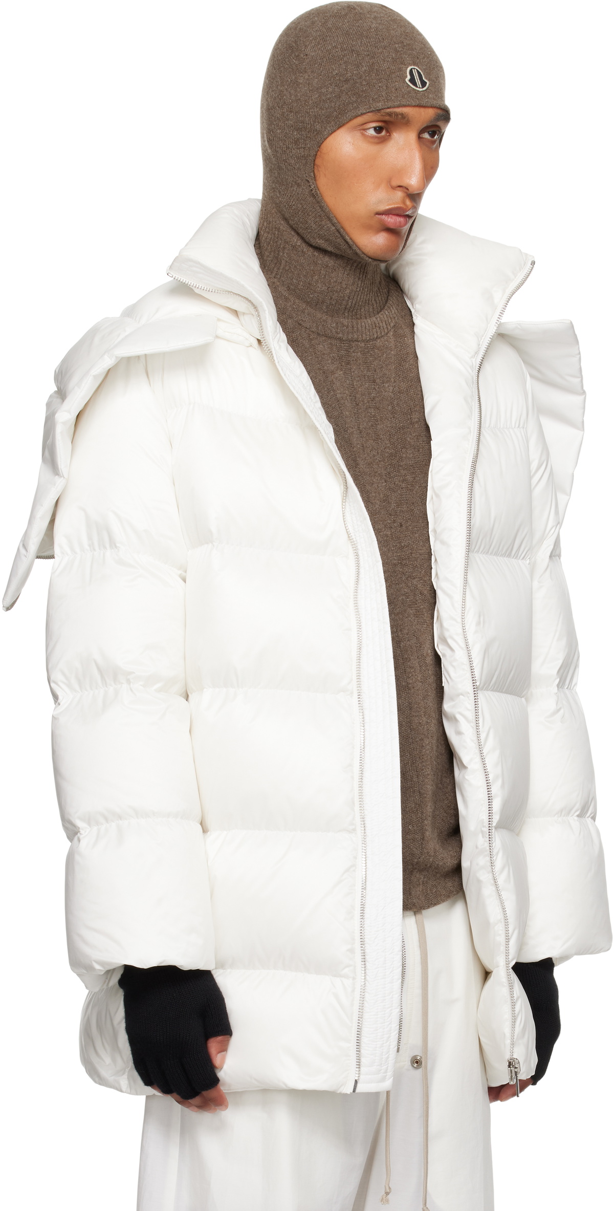 Rick Owens Moncler + Rick Owens Off-White Hooded Cyclopic Jacket Rick Owens