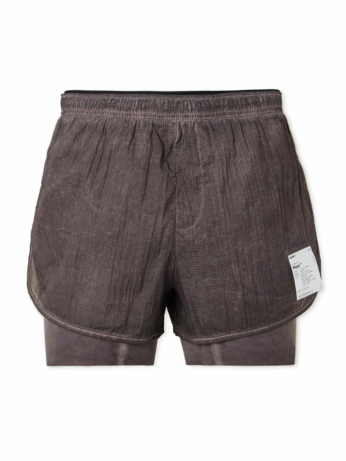 Satisfy - Straight-Leg Layered Rippy™ and Justice™ Shorts - Brown Satisfy