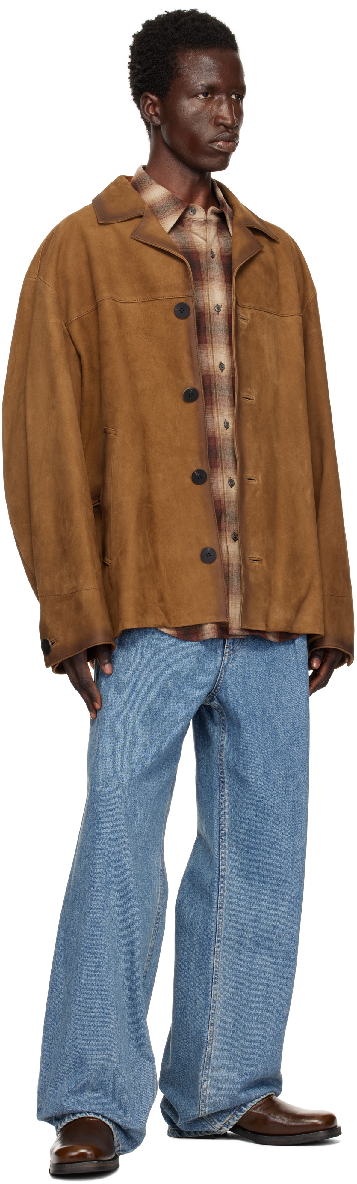 WOOYOUNGMI Brown Goat Suede Jacket Wooyoungmi
