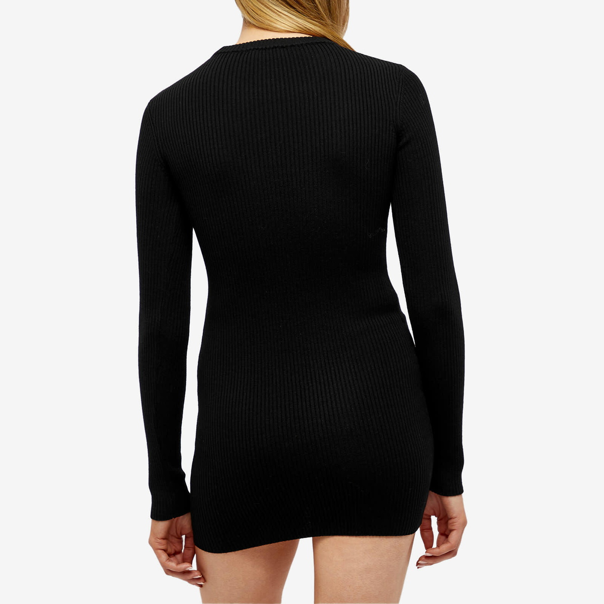 Wardrobe.nyc Women's Long Sleeve Ribbed Dress in Black WARDROBE.NYC