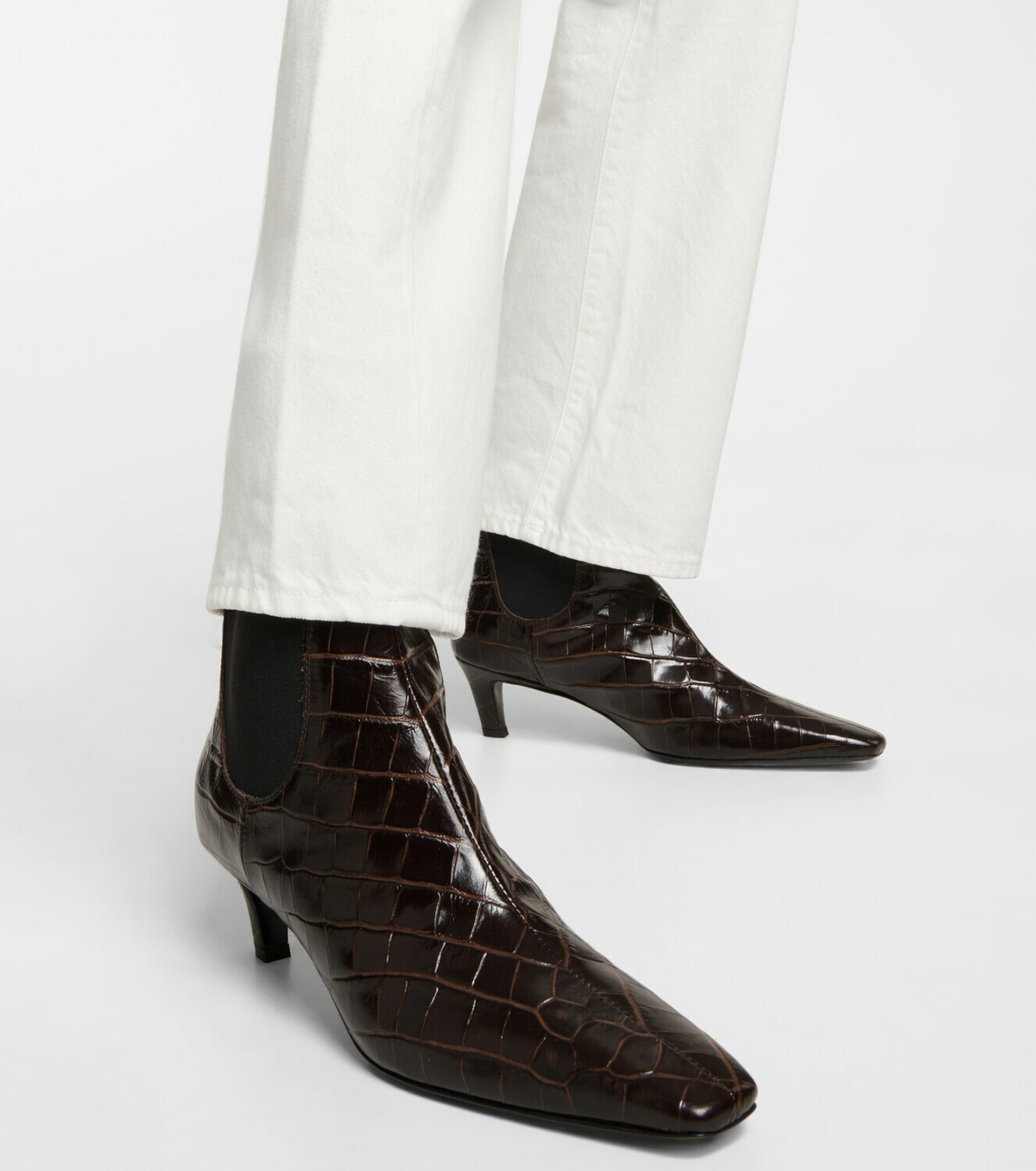 Toteme Croc-effect leather ankle boots Toteme