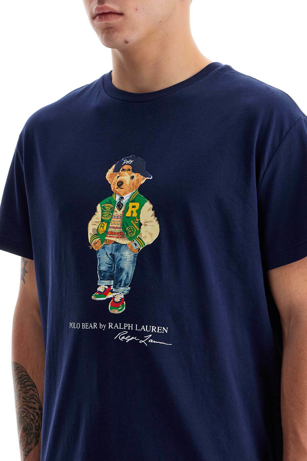 POLO RALPH LAUREN classic fit t-shirt with polo bear print Blue Polo Ralph Lauren