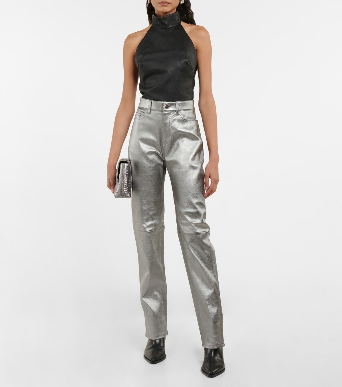 Stouls Terry high-rise straight leather pants Stouls