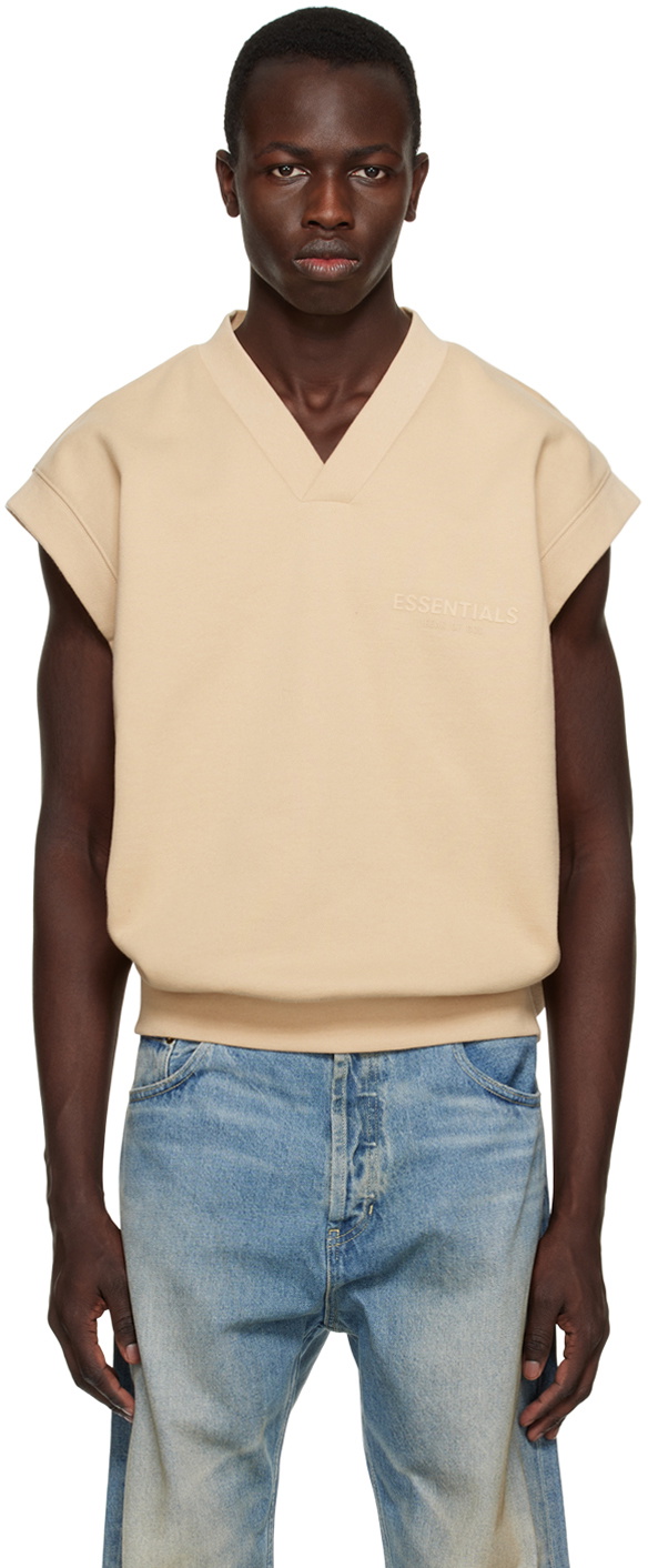 Fear of God ESSENTIALS Beige V-Neck Vest Fear Of God Essentials