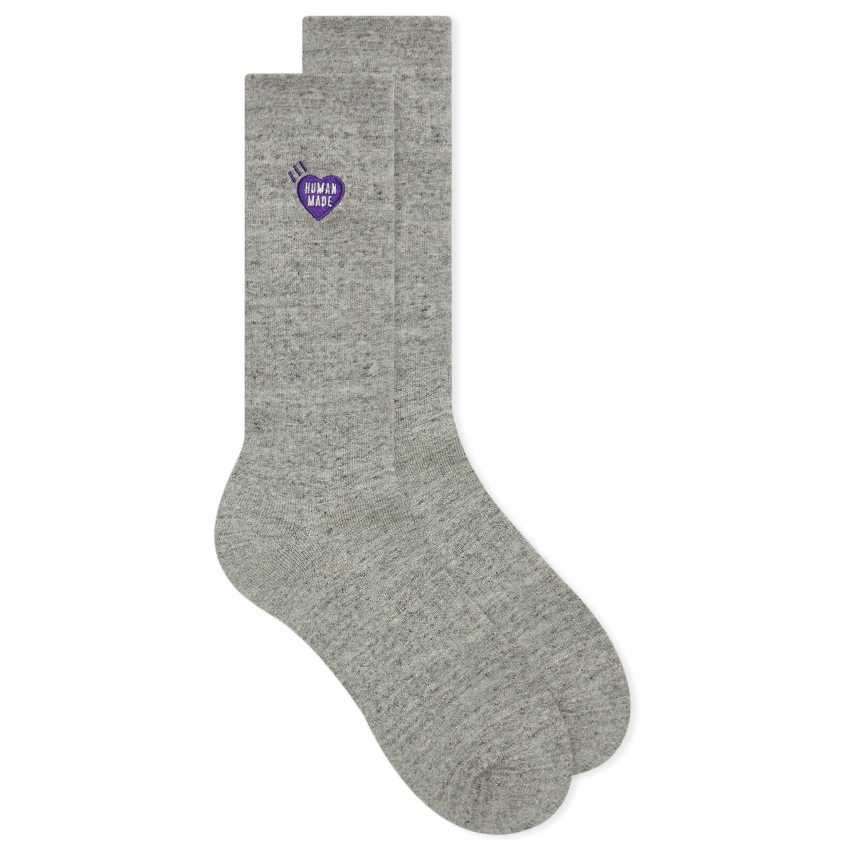 Human Made Men's Pile Heart Sock in Grey Human Made