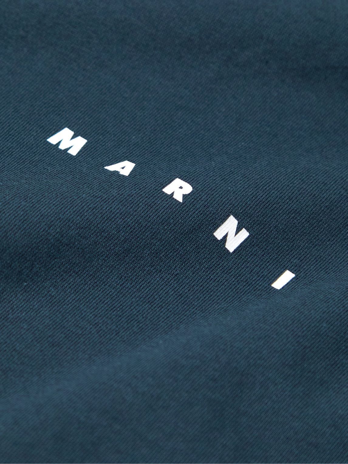 Marni - Logo-Print Cotton-Jersey T-Shirt - Blue Marni