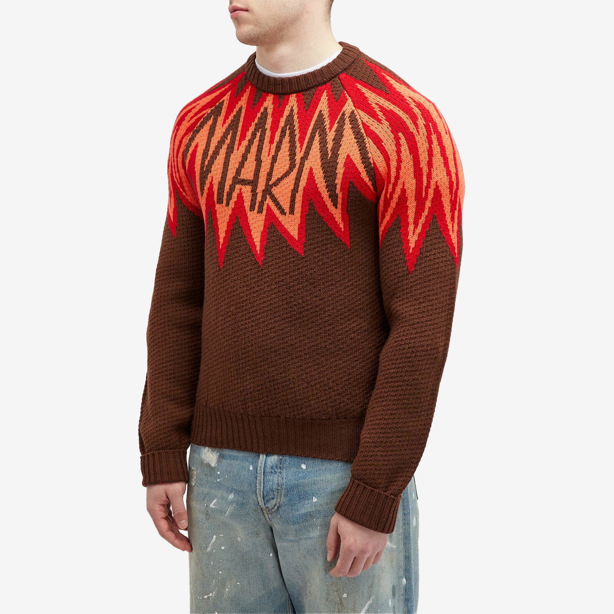 Marni Men's Fire Island Crew Sweat in Chestnut Marni