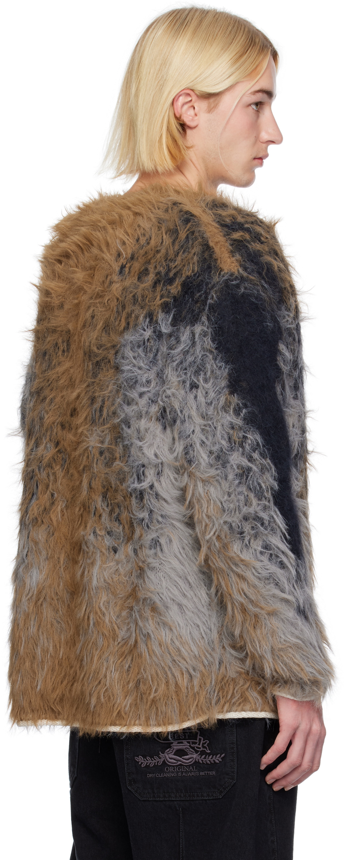 Y/Project Beige & Gray Hairy Gradient Cardigan Y/Project