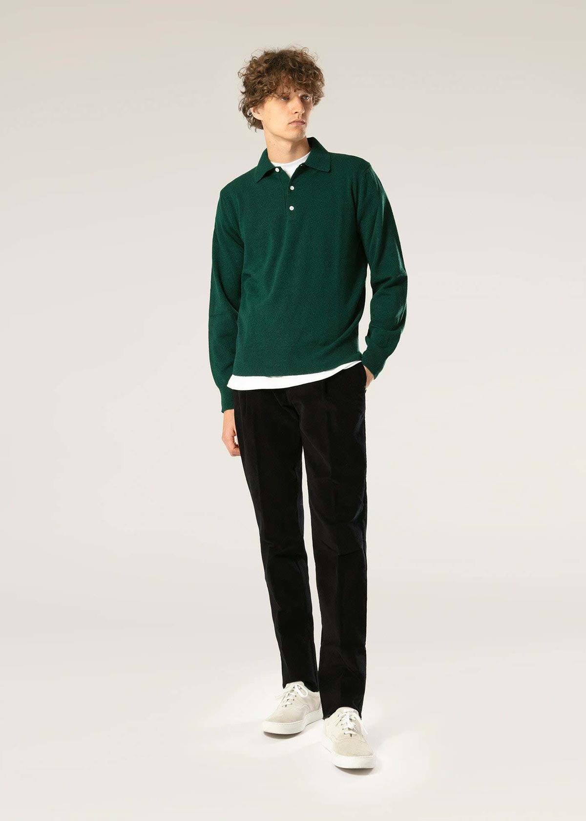 doppiaa Aaric Green Wool Polo Shirt DOPPIAA