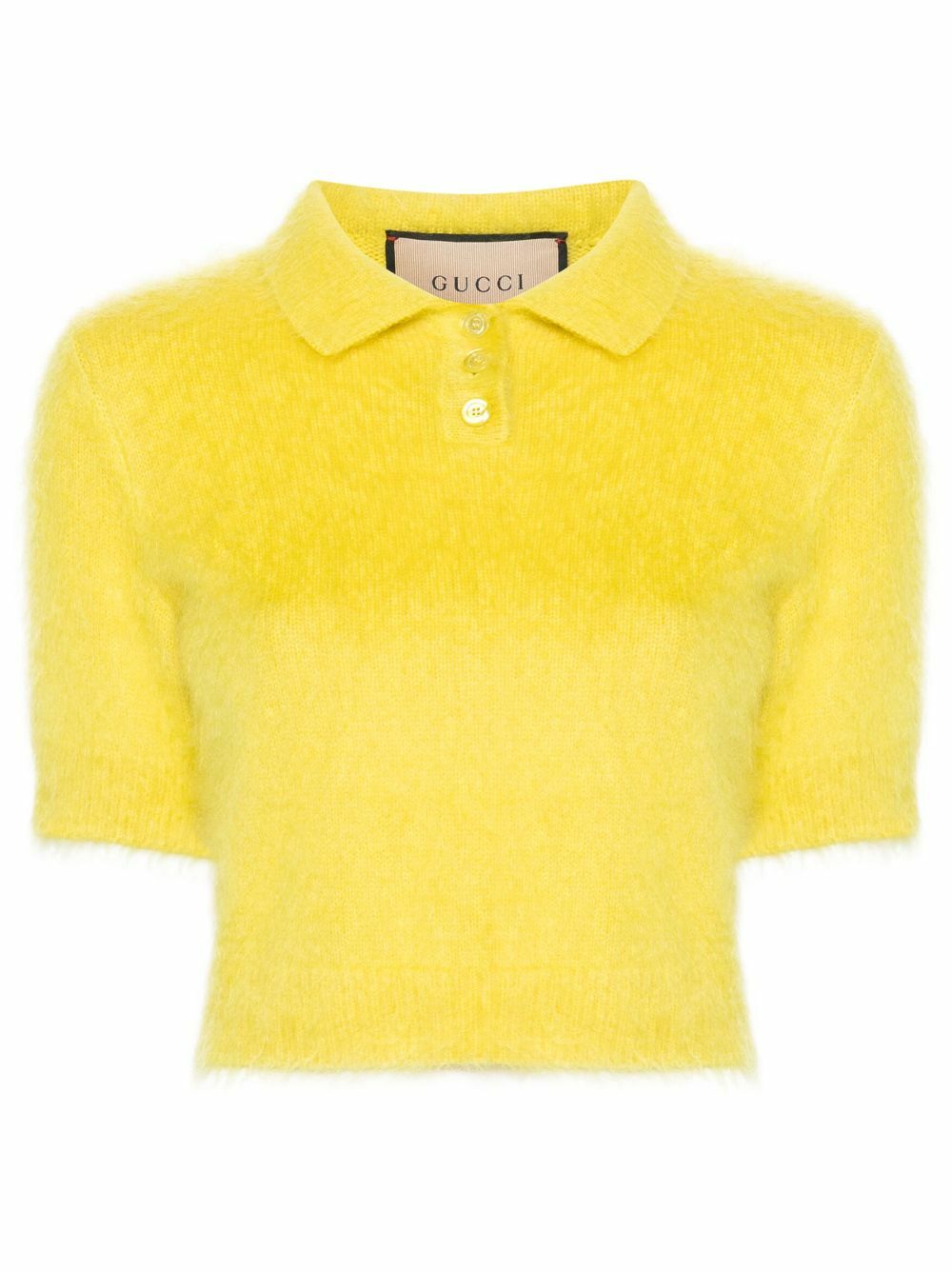Gucci Yellow Brushed Polo Sweater Gucci