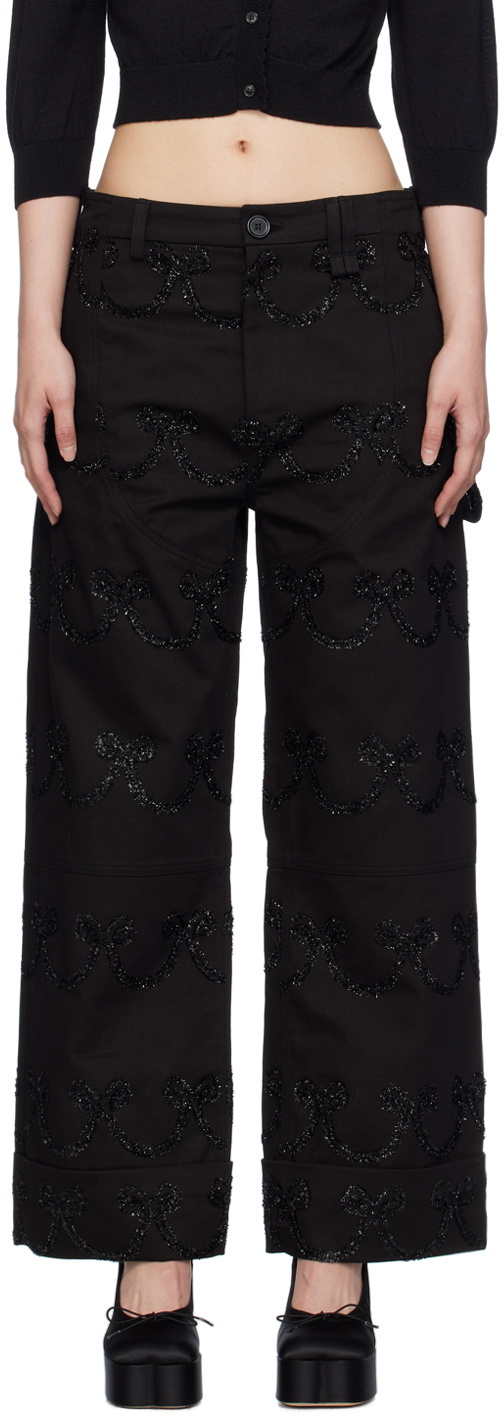 Simone Rocha Black Pattern Trousers Simone Rocha