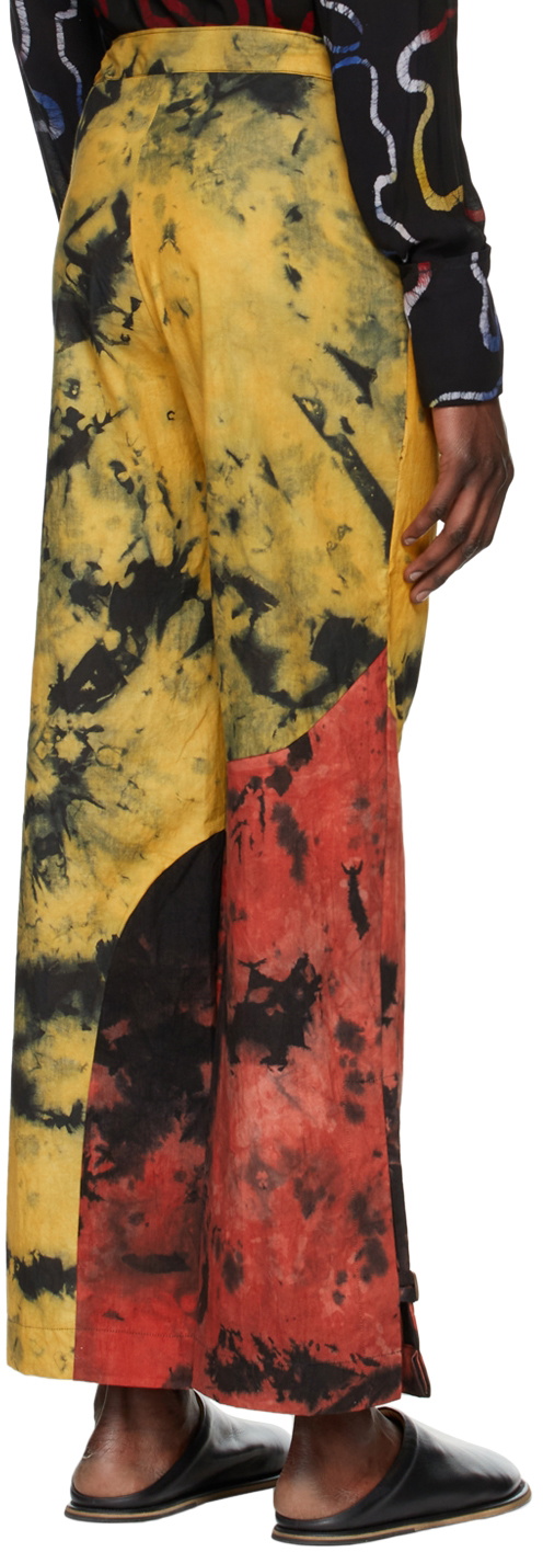 Bloke Red & Yellow Hand Dyed Trousers Bloke