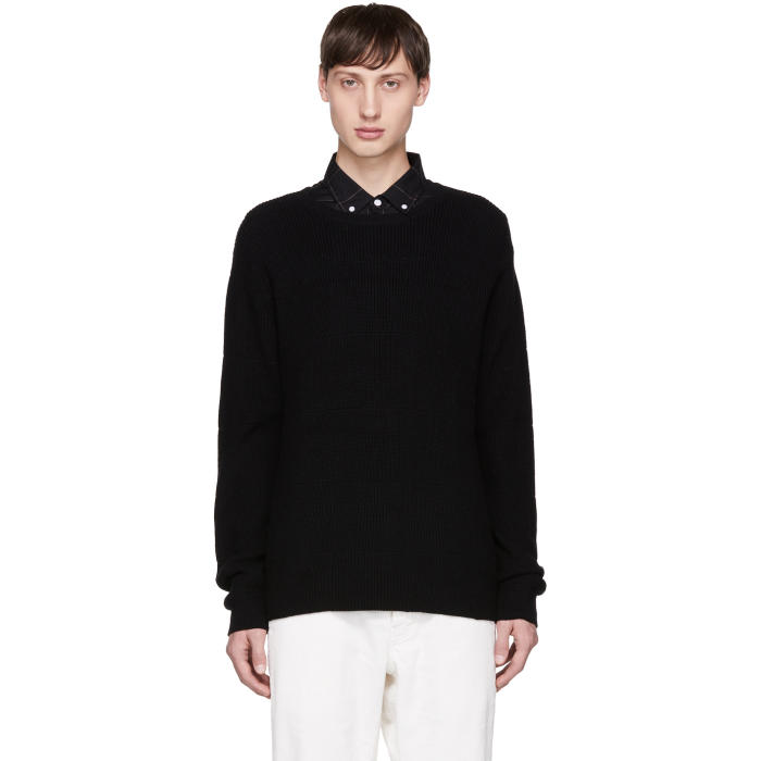 Saturdays NYC Black Lee Window Pane Sweater Saturdays NYC