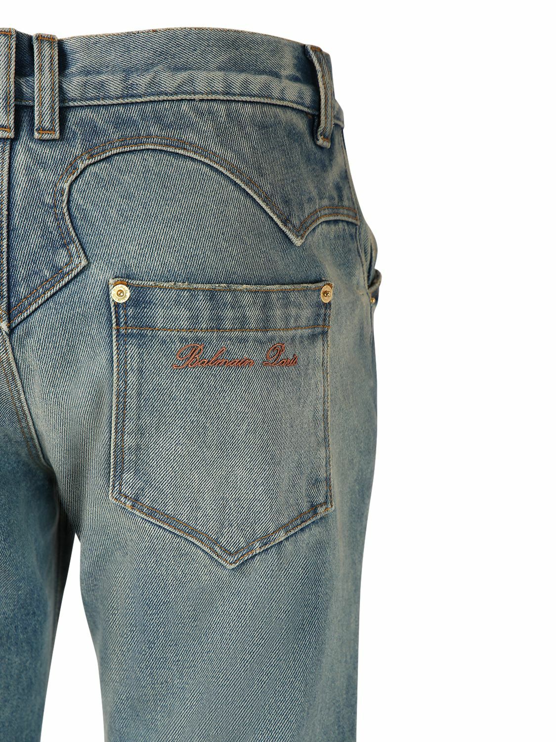 BALMAIN - Western Crop Flared Denim Jeans Balmain