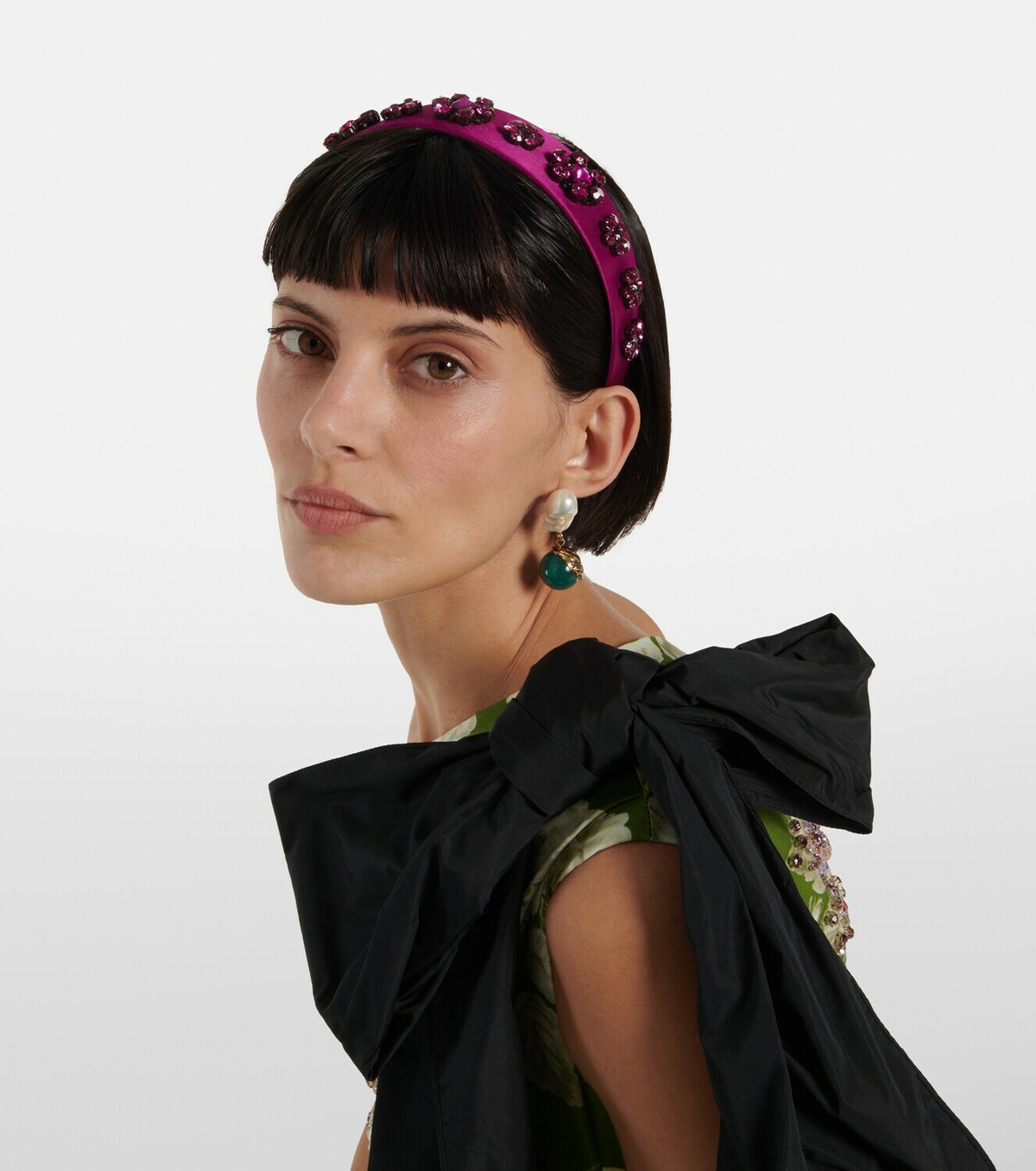 Erdem - Crystal-embellished satin headband Erdem