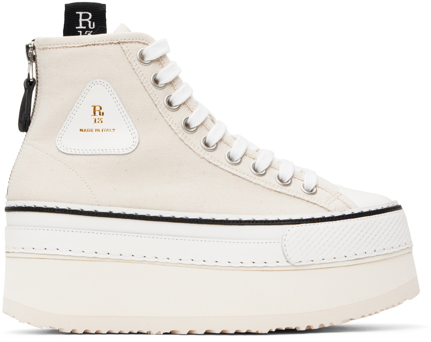 R13 Off-White Courtney Platform Sneakers R13