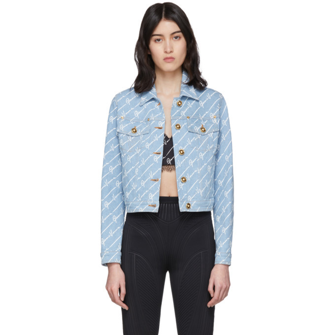 Versace Blue Denim Signature Jacket Versace