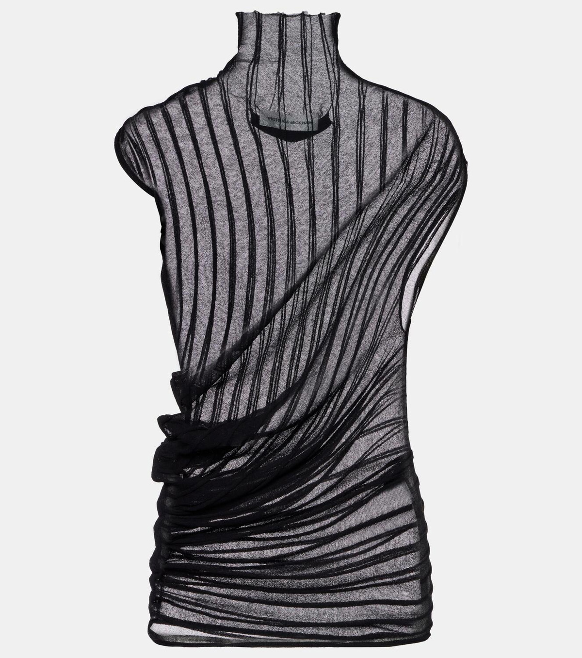 Victoria Beckham Asymmetric draped cotton-blend top Victoria Beckham