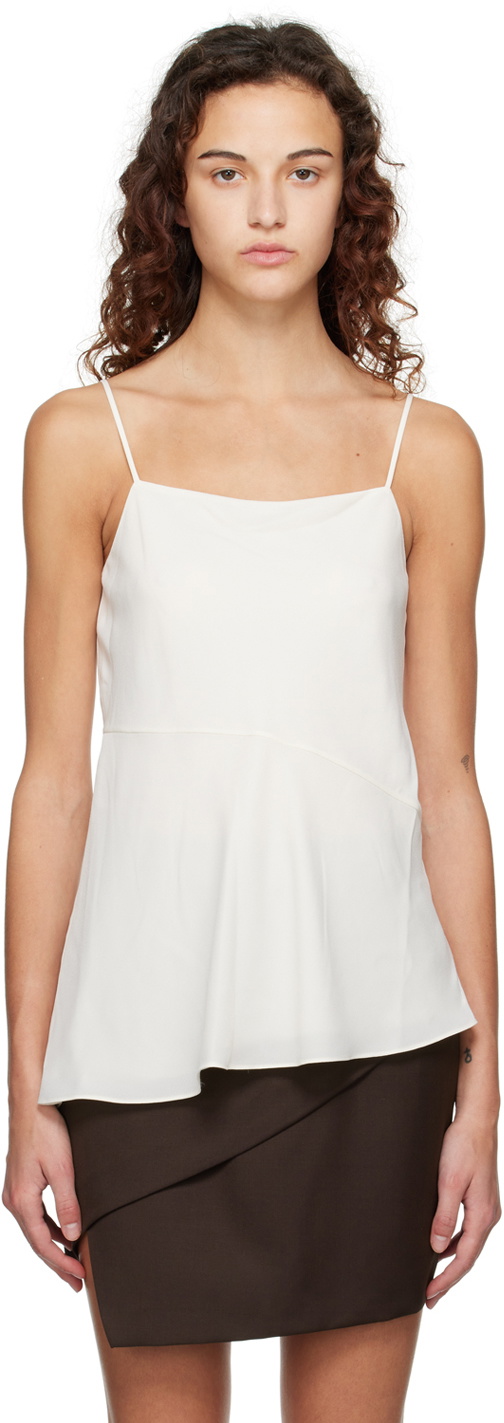 Theory Off-White Draped Camisole Theory