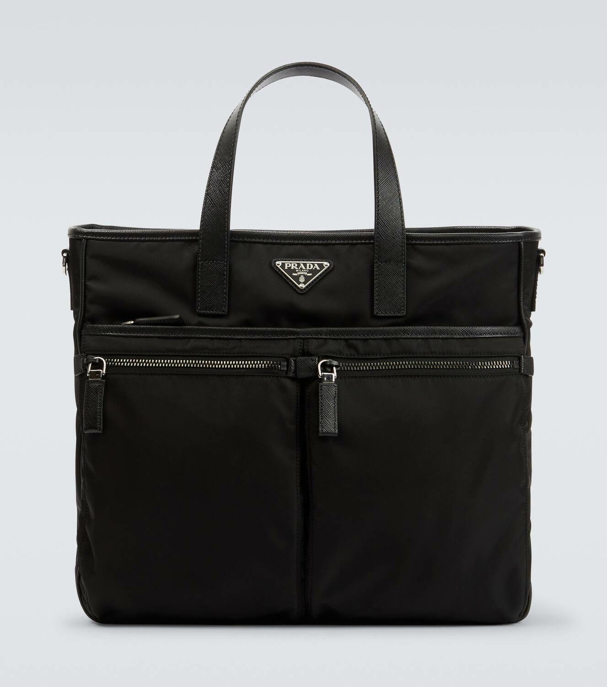 Prada Re-Nylon leather-trimmed tote bag Prada