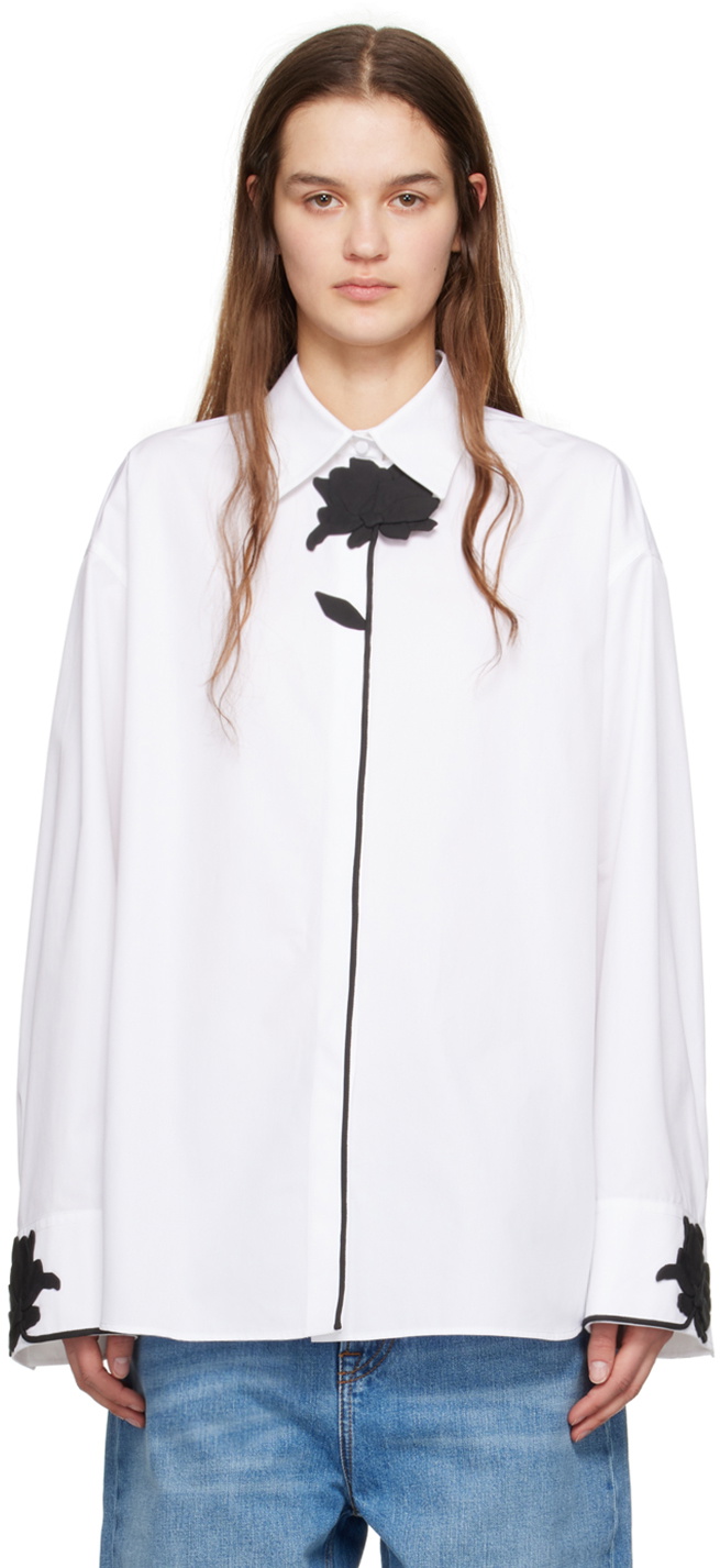 Valentino White Flower Shirt Valentino