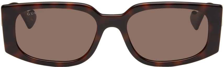 Gucci Tortoiseshell Rectangular Sunglasses Gucci