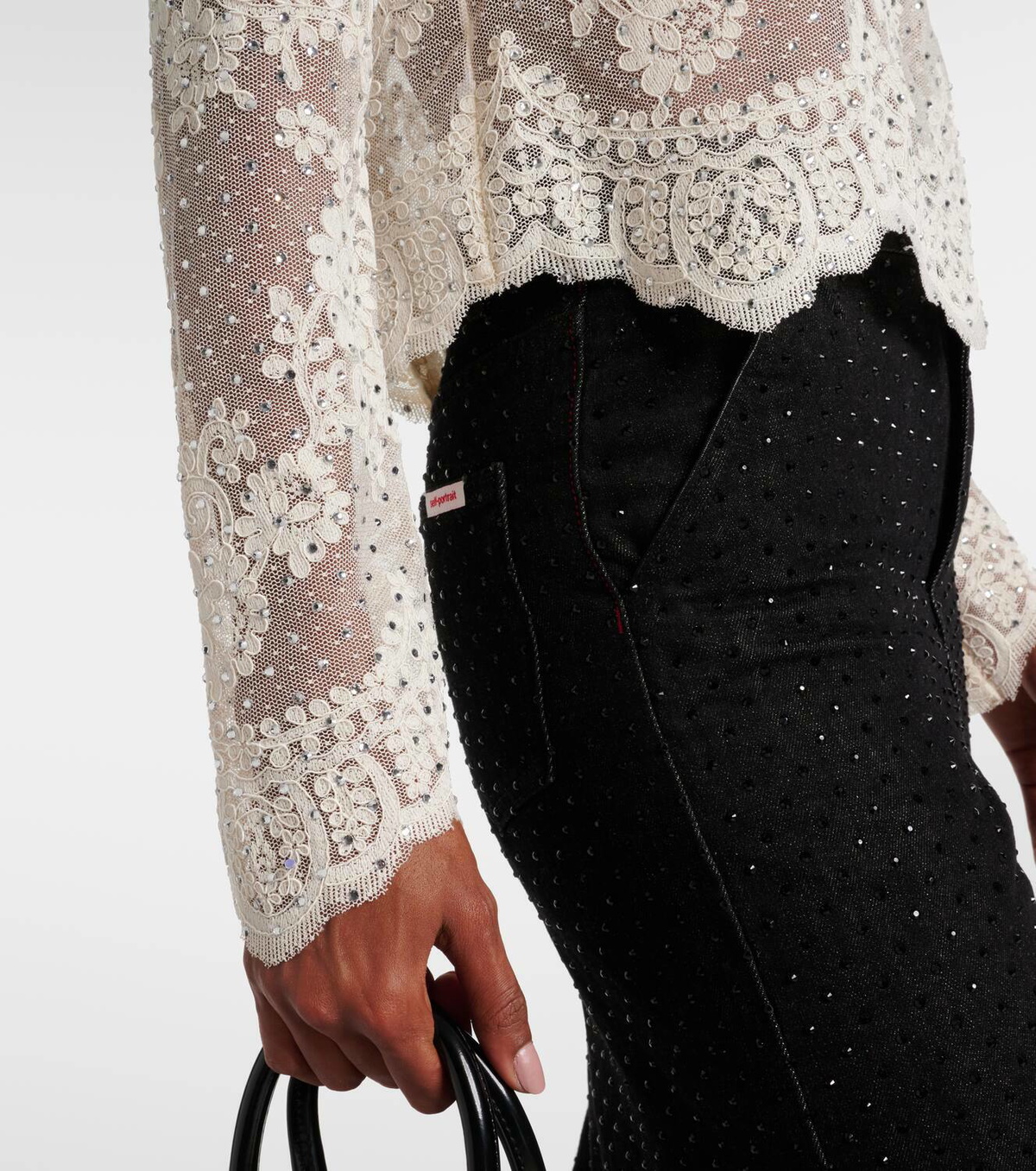 Self-Portrait Polka-dot lace blouse Self-Portrait