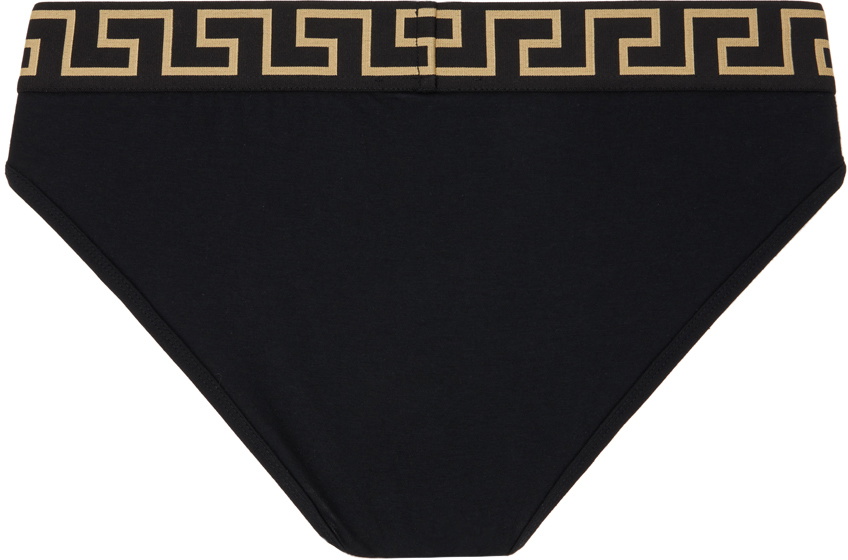 Versace Underwear Two-Pack Black Greca Border Briefs Versace Underwear