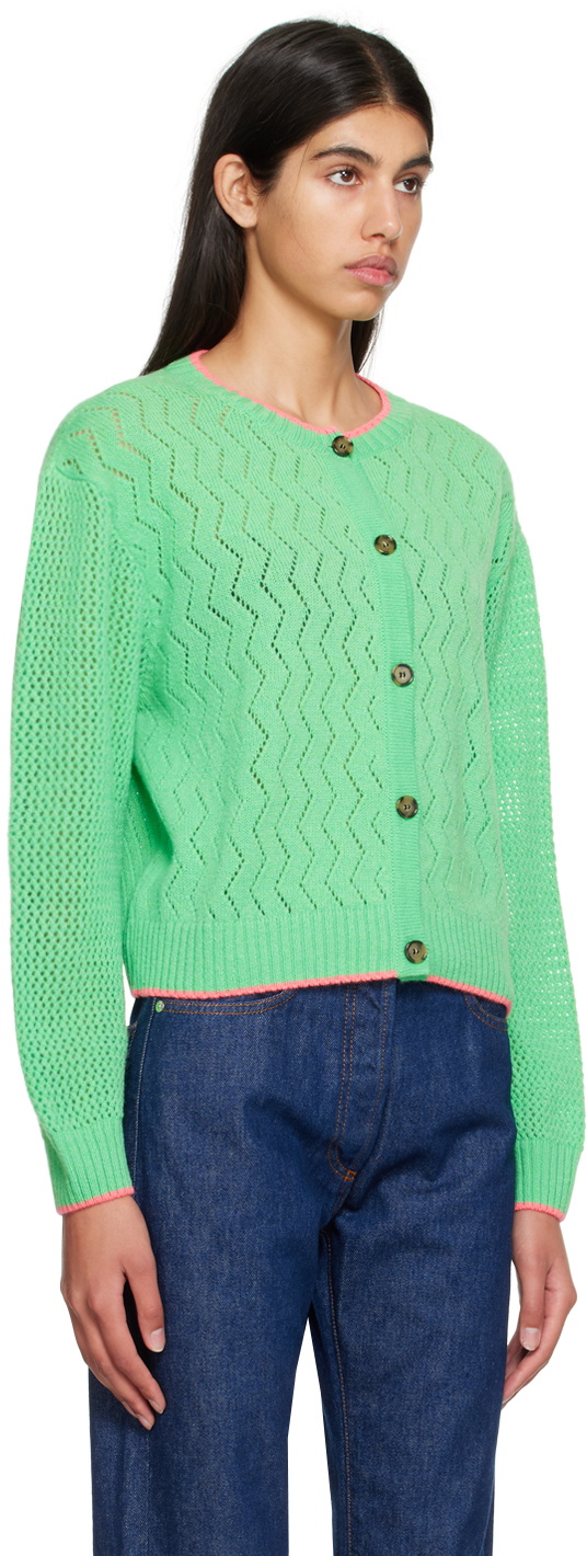MSGM Green Button Cardigan MSGM