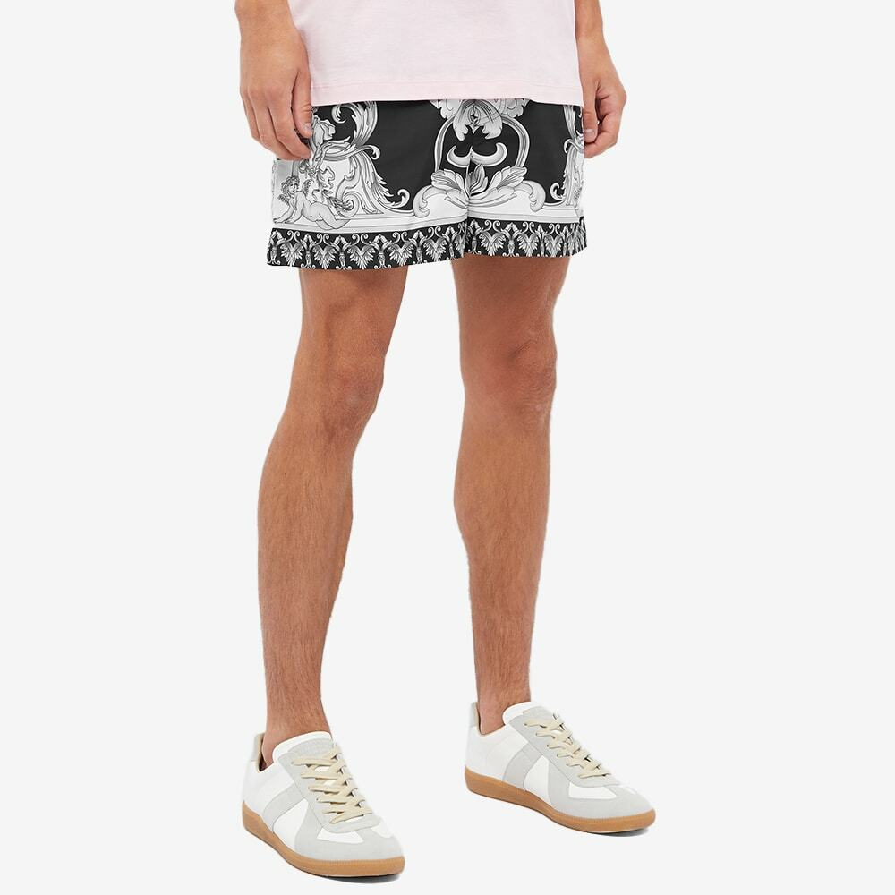 Versace Men's Baroque All Over Swim Short in Black/White Versace