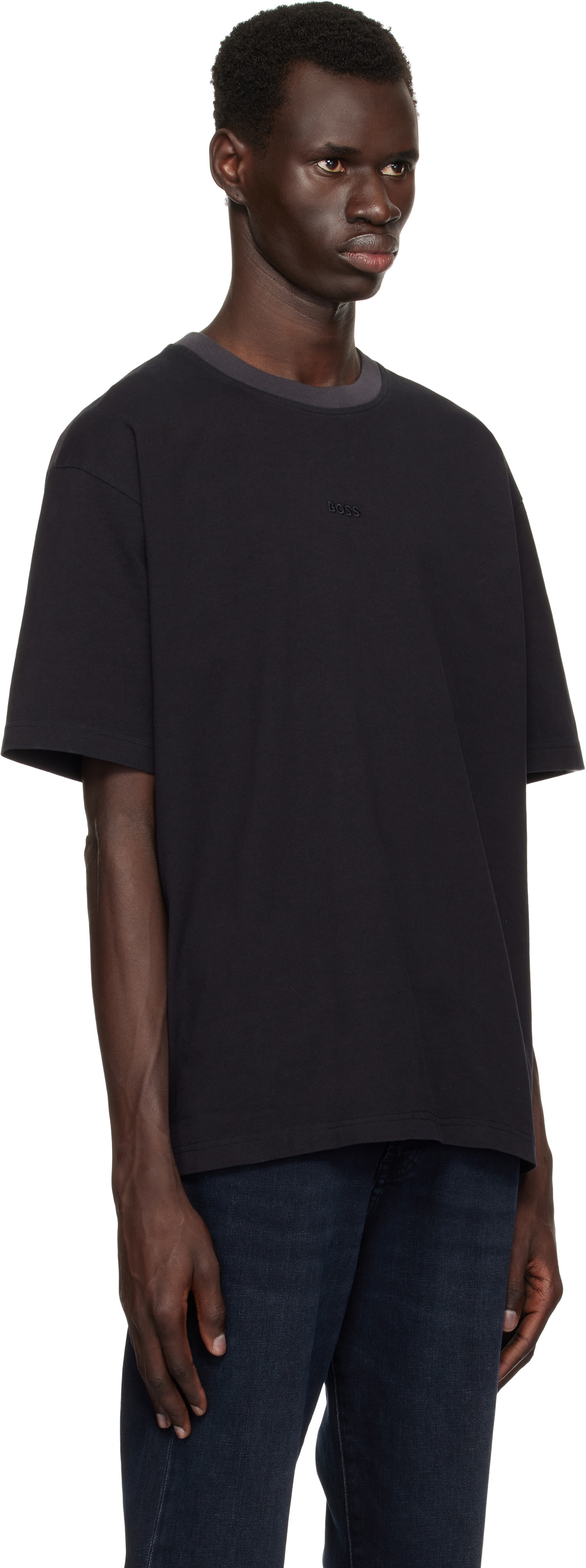BOSS Black Embroidered Logo T-shirt BOSS