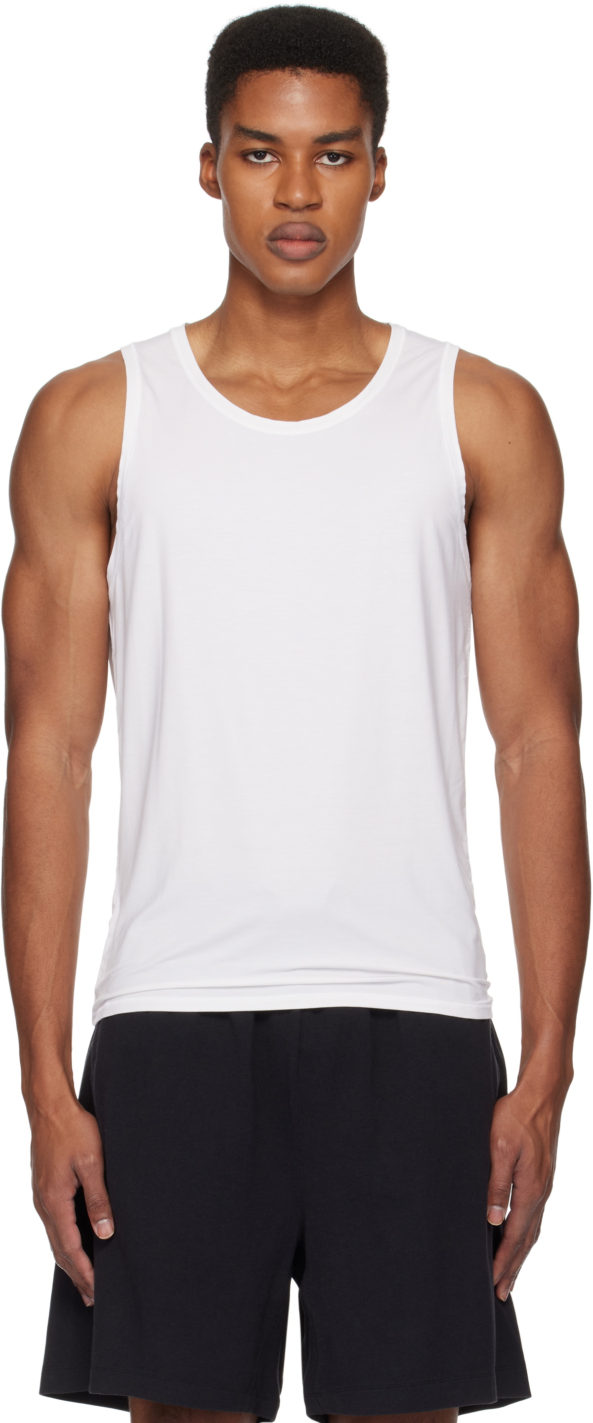 SKIMS Three-Pack White SKIMS Stretch Tank Tops SKIMS