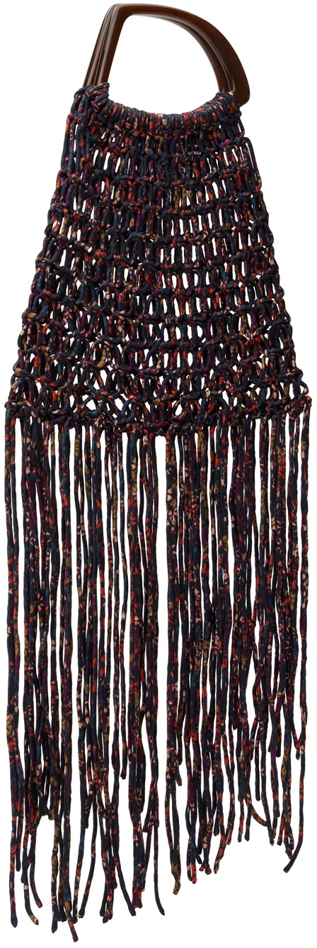Dries Van Noten Black & Red Fringe Bag Dries Van Noten