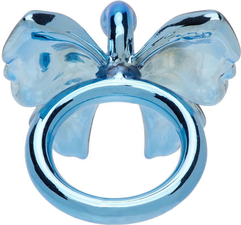 HUGO KREIT SSENSE Exclusive Blue Bow Ring Hugo Kreit