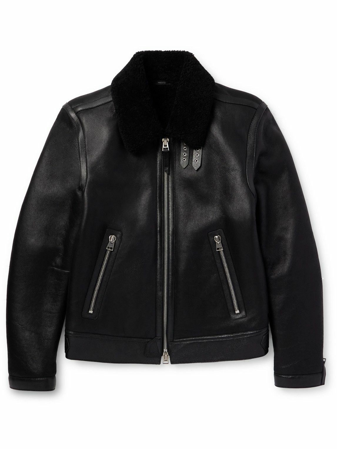 TOM FORD - Shearling Bomber Jacket - Black TOM FORD