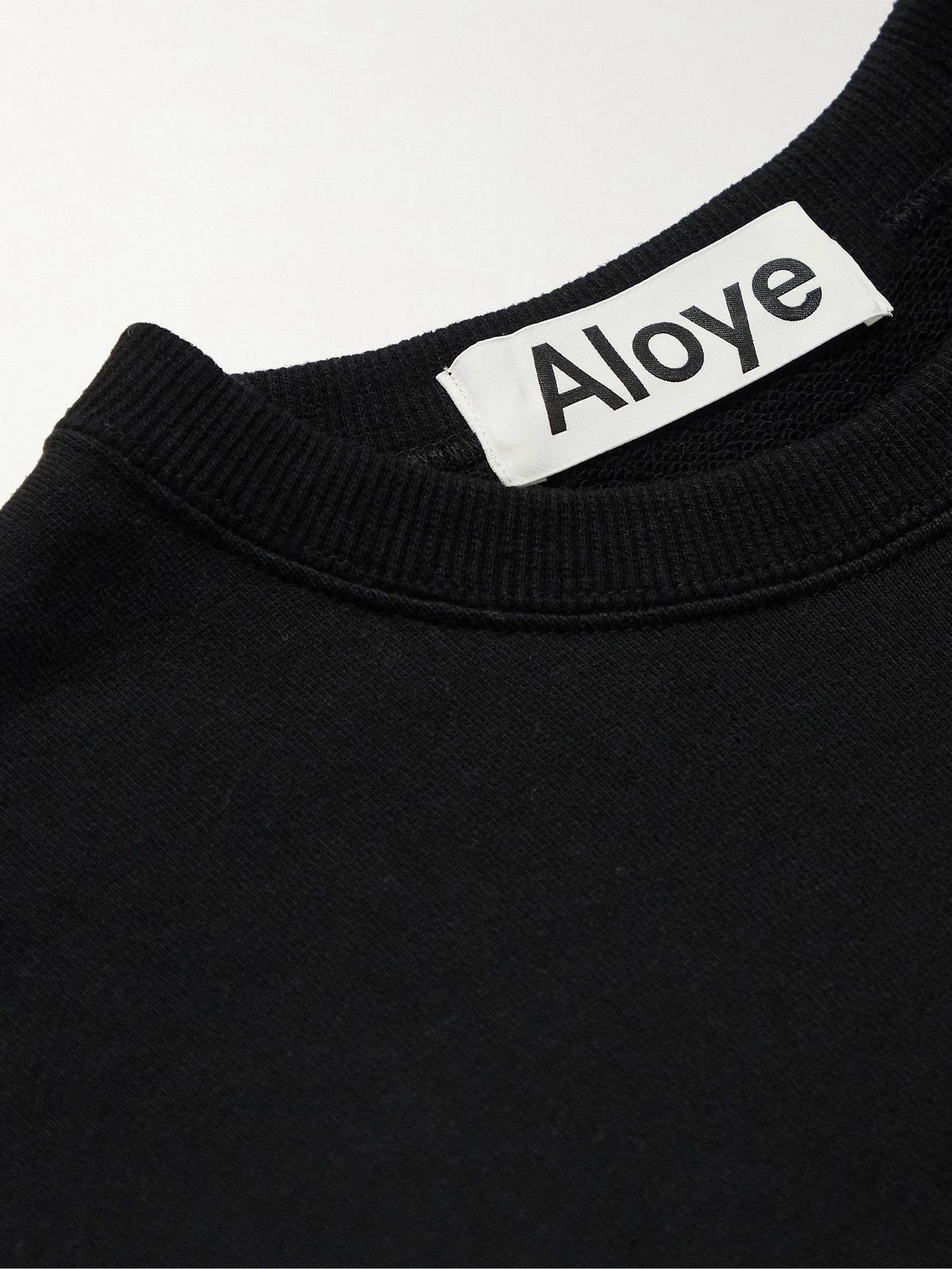Aloye - Panelled Stretch-Knit and Cotton-Jersey Sweatshirt - Black Aloye
