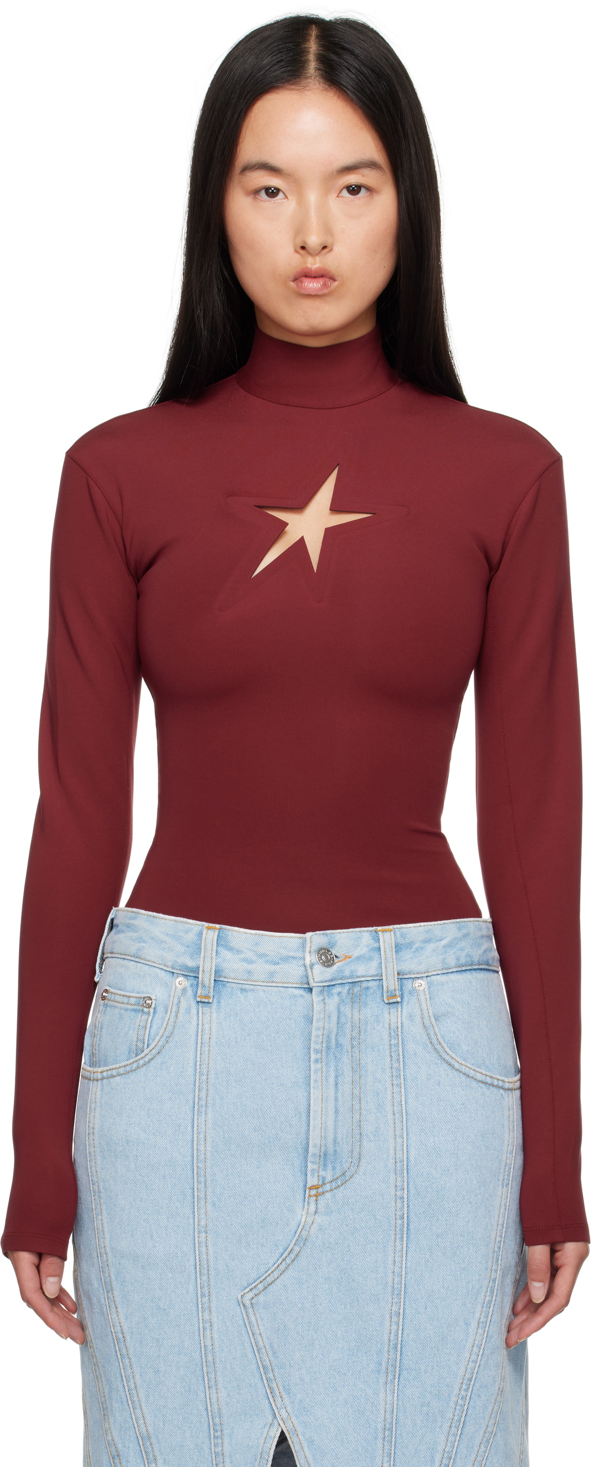 Mugler Red Star Turtleneck Mugler