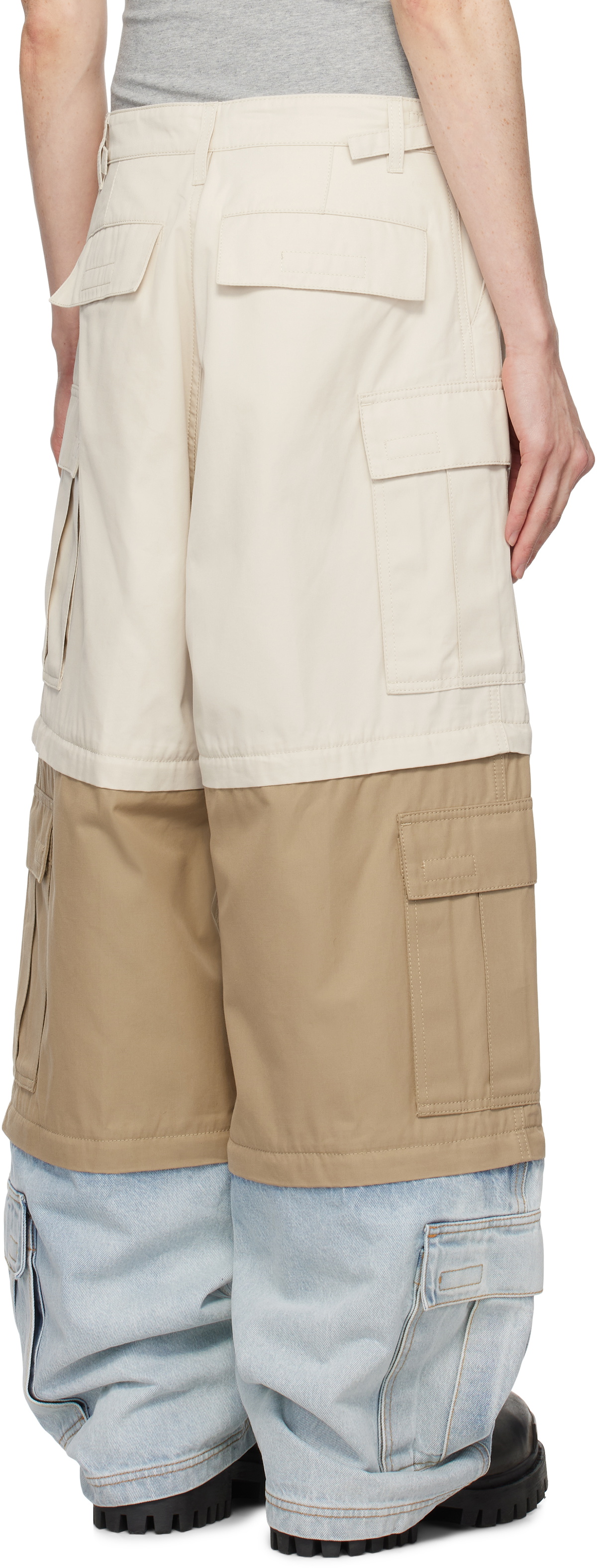 VETEMENTS Multicolor Deconstructed Triple Cargo Pants Vetements