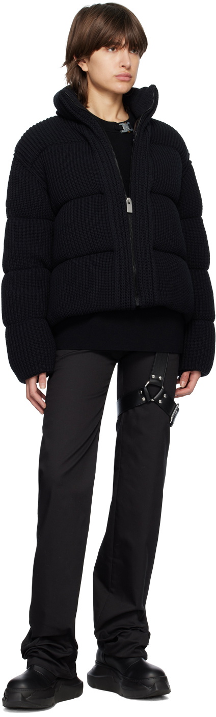 Moncler Genius Black Rib Knit Down Jacket Moncler Genius