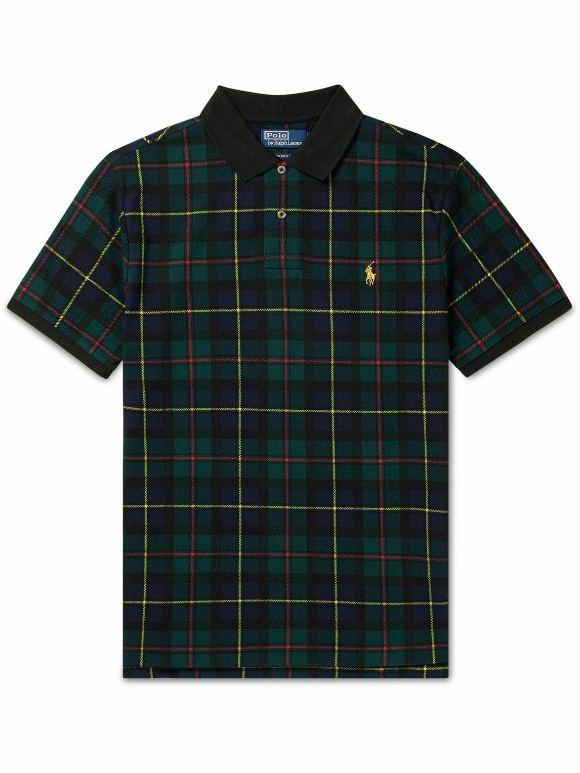Polo Ralph Lauren - Logo-Embroidered Checked Cotton-Piqué Polo Shirt ...