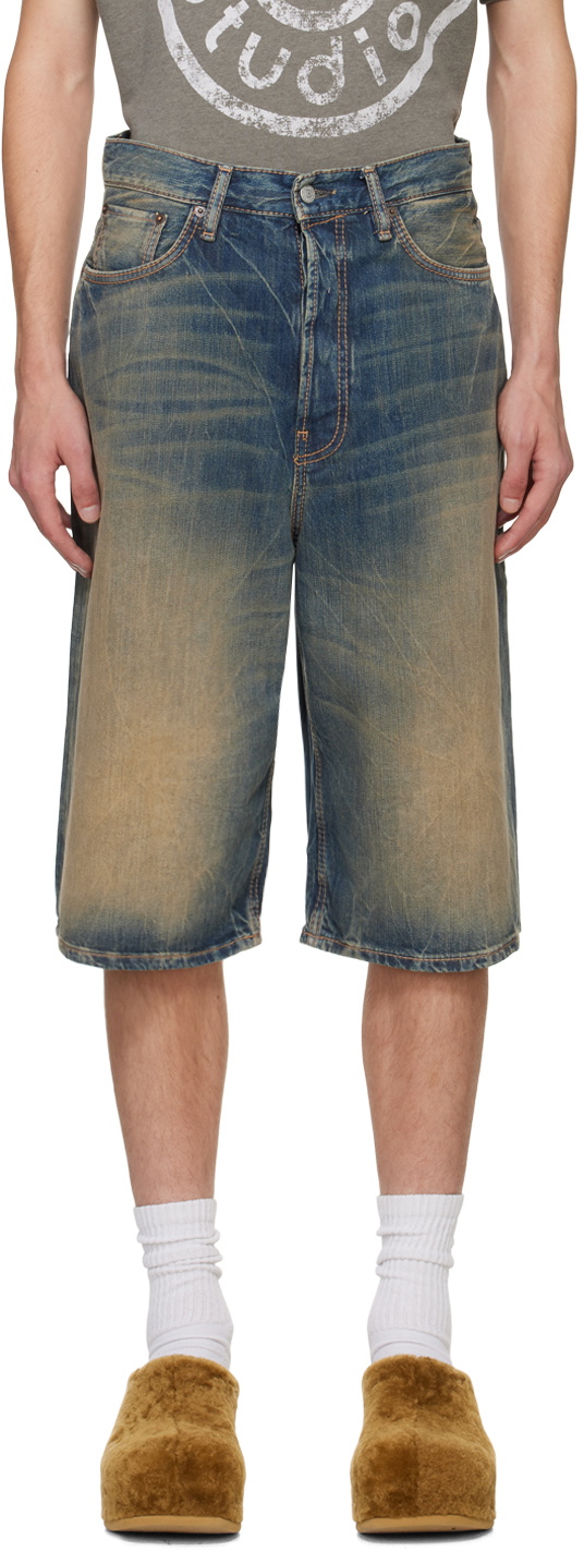 Acne Studios Blue Loose Fit Denim Shorts Acne Studios