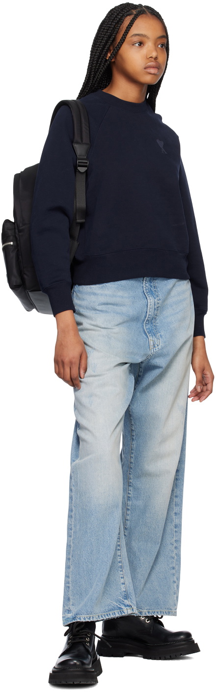 AMI Paris Black Ami de Cœur Backpack AMI