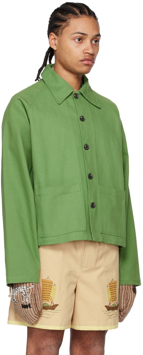 Bode Green Cropped Jacket Bode
