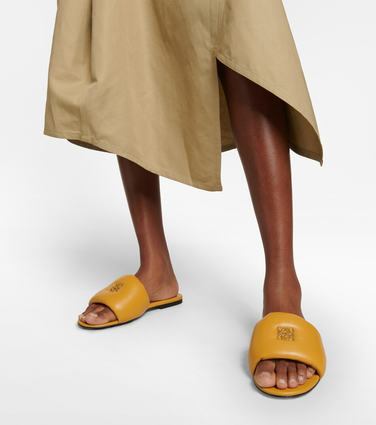 Loewe - Anagram padded leather slides Loewe