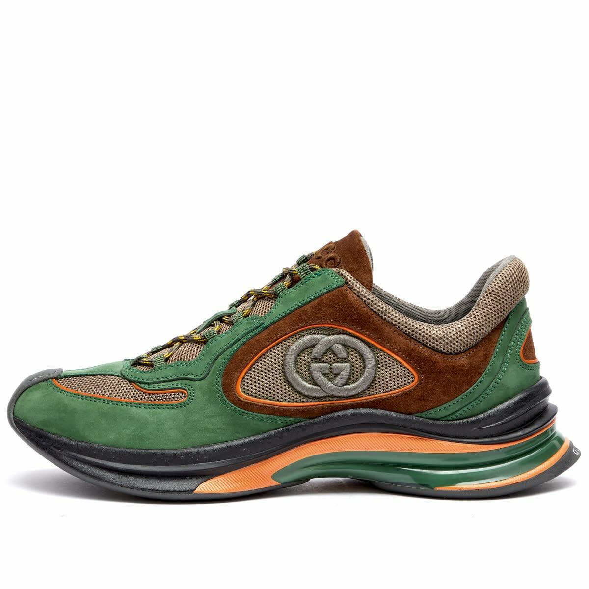 Gucci Men's Run Premium Sneakers in Green Gucci