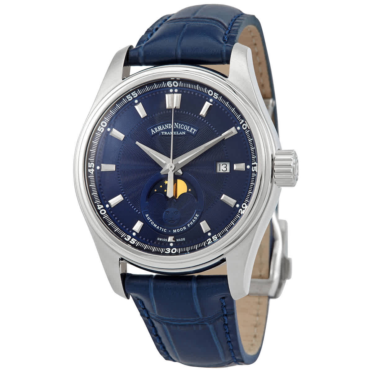 Armand Nicolet MH2 Automatic Blue Guilloche Dial Mens Watch A640L-BU ...