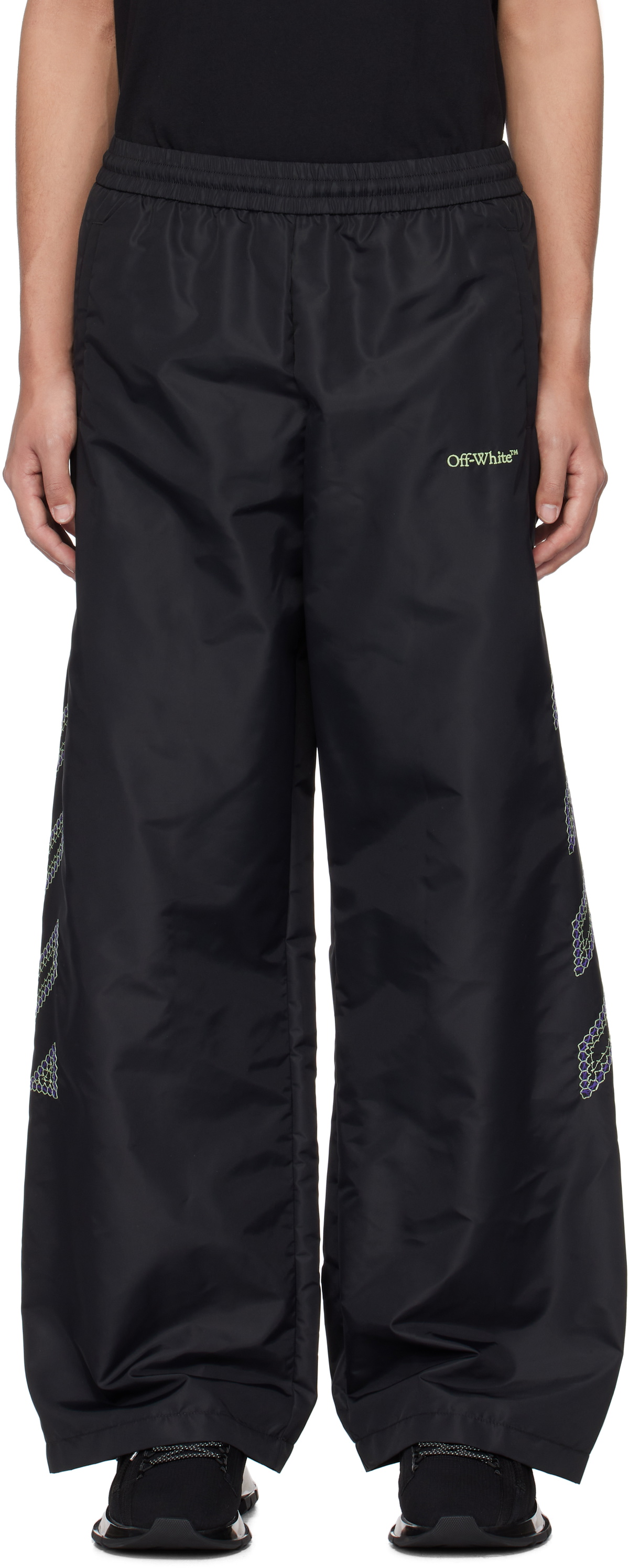 Off-White Black Diag Outl Nylon Faille Track Pants Off-White